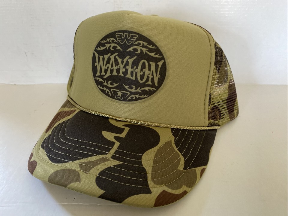 Vintage Waylon Jennings Hat Hunting Trucker Hat snapback Camo Cap ...