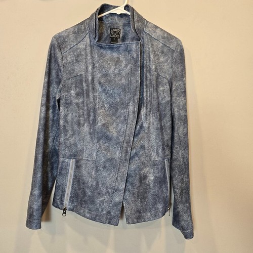 Clara Sunwoo Jacket Liquid Leather Womens Small Blue | eBay