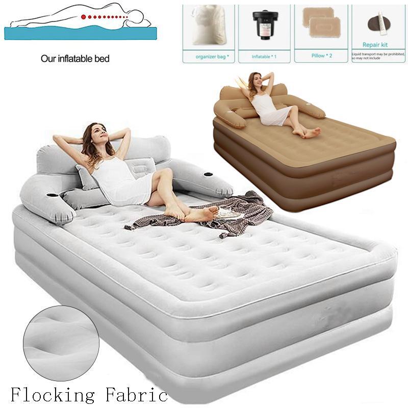 King Size Air Mattress Sofa Bed Living Room Outdoor Portable Inflatable ...
