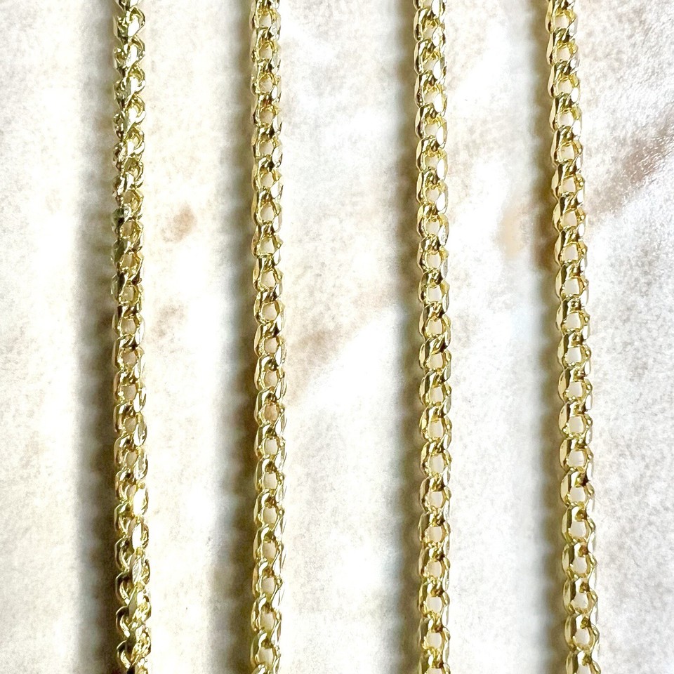 Solid 14K Yellow Gold Franco Chain Necklace - 22 Inch Gold Chain ...