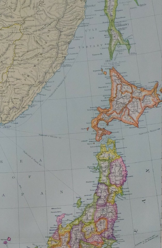 1933 MAP JAPANESE EMPIRE KOREA NAGASAKI KYUSHU HOKKAIDO HIROSHIMA ...