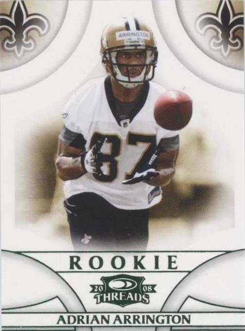2008 Donruss Threads - Rookie Adrian Arrington #151 Century Proof Green ...