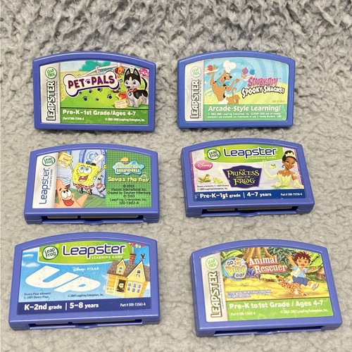 Lot of 6 Leap Frog Leapster Learning Disney Go Diego Scooby Doo Game ...