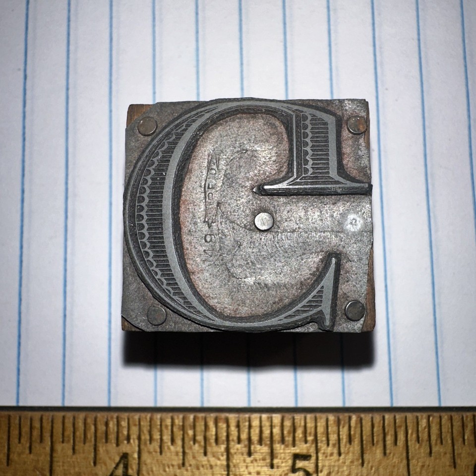 Printing Block ( Letter G ) Capital G. Nice Details! | eBay