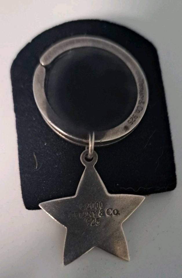 Vintage Tiffany & Co 925 Sterling Silver Star Key Ring With Bag And Box Yr 2000 | eBay