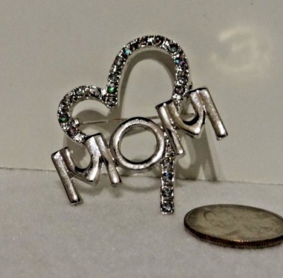 Mom Brooch with Flashy Rhinestones | eBay