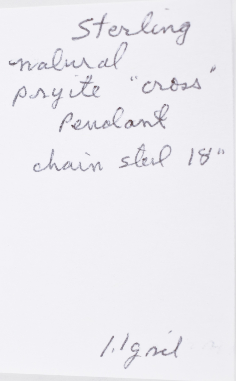 Natural Pyrite Cross Pendant Sterling Silver 18-in Chain Vintage ...