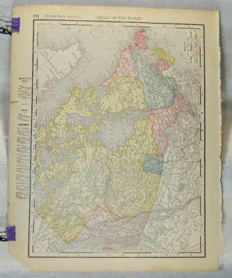 PL22 Original Antique 1895 World Atlas Map British North America | eBay