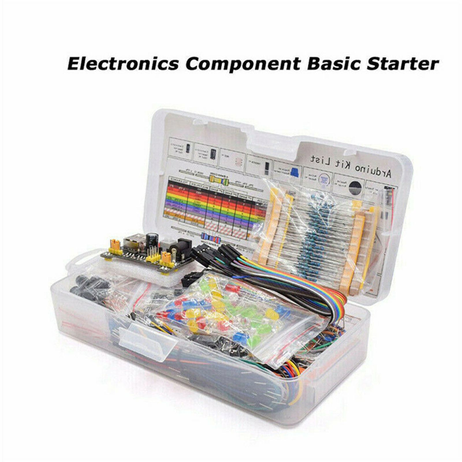 Basic Starter Electronics Component Kit Tie-points Breadboard Resistor ...