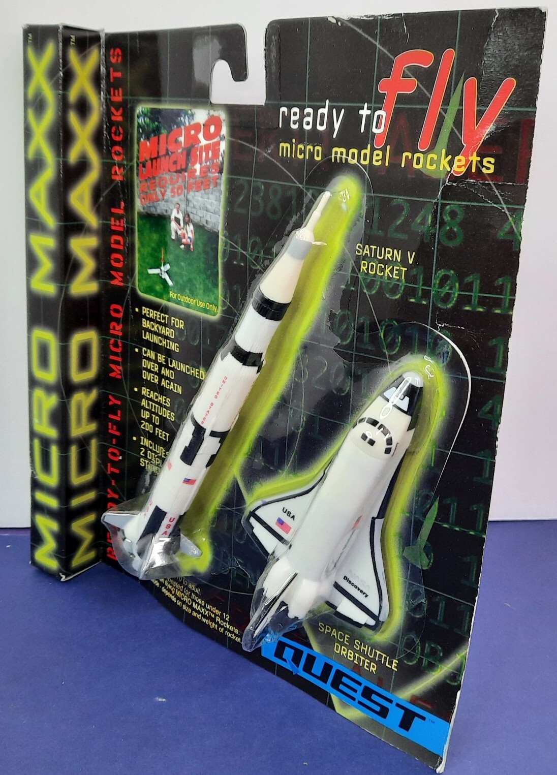 QUEST MICRO MAXX SET 2 ready-to-fly MODEL SATURN V ROCKET SPACE SHUTTLE ...