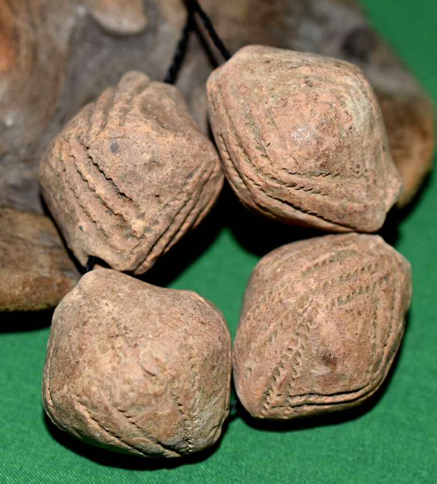 Ancient African Djenne Terracotta Clay Trade Beads Excavated Mali, West ...