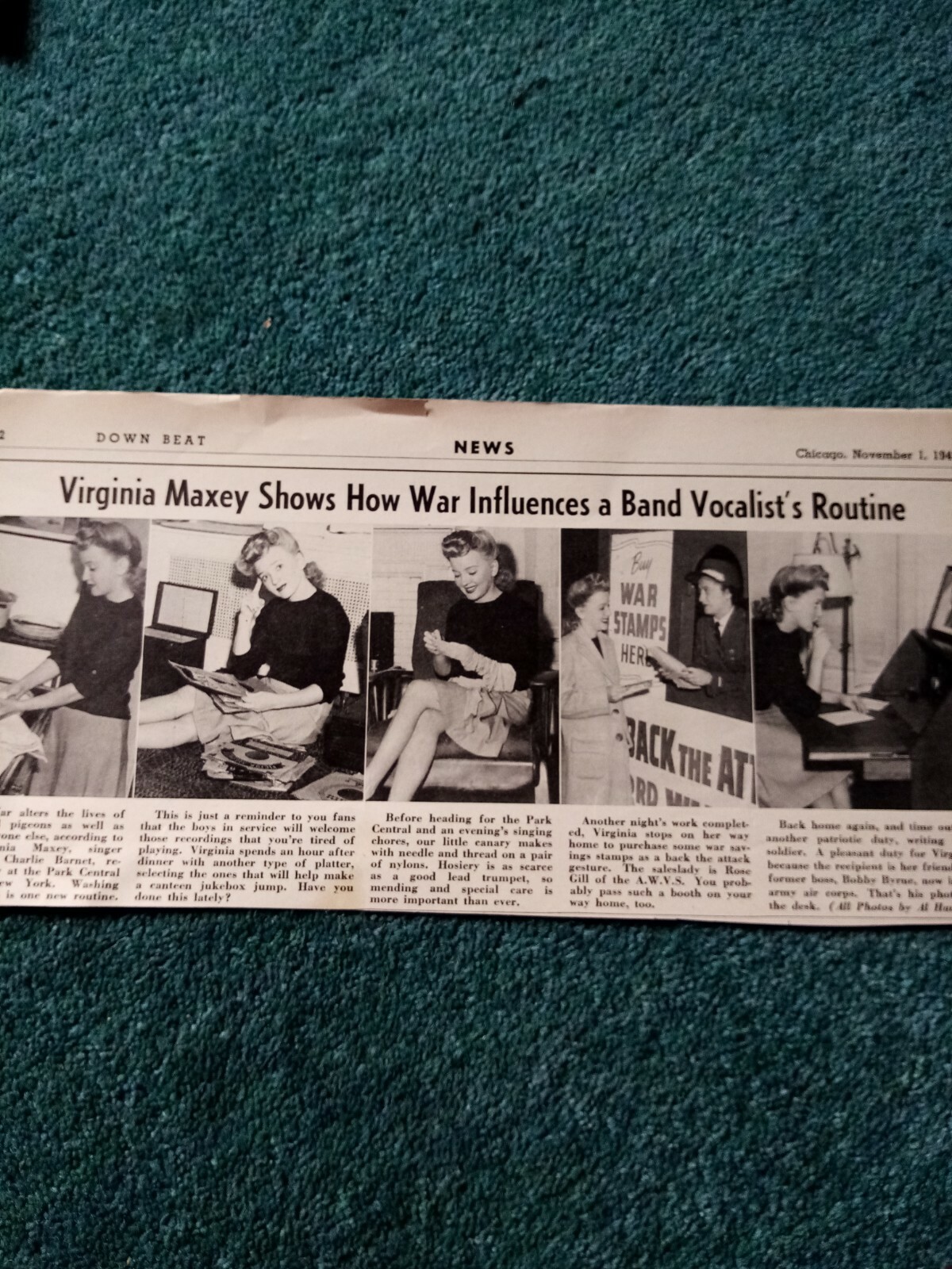 B1z Ephemera 1943 jazz picture Virginia maxey | eBay