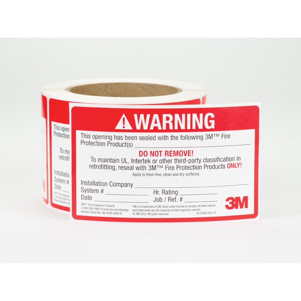 3M Firestop Identification Label, 3 in x 5 in, 250 labels/roll | eBay