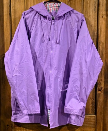 Vintage Misty Harbor Rain Coat Womens Large Shell Purple Lining Plaid Anytime | eBay