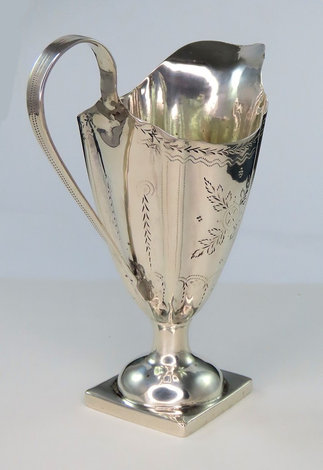 c1790 Antique English or American Creamer w/ Nice Engravings 5 1/2 ...