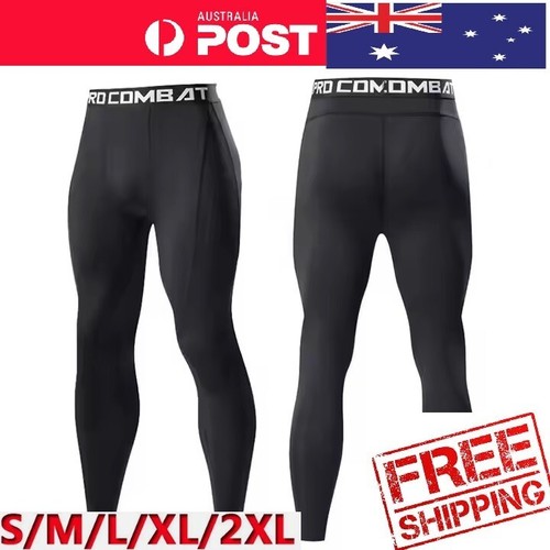Compression Pants Men's Black Base Layer Thermal Skin Tights Running ...