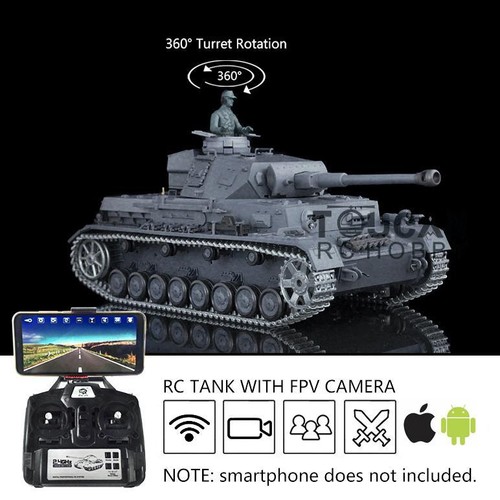 Henglong RTR FPV RC Tank 1/16 7.0 Metal Panzer IV F2 3859 BB IR 360 ...