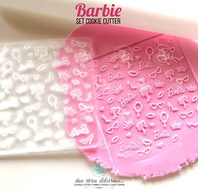 Barbie Set A Rilievo Texture Forma 10x10cm Formine Biscotti Cookie ...