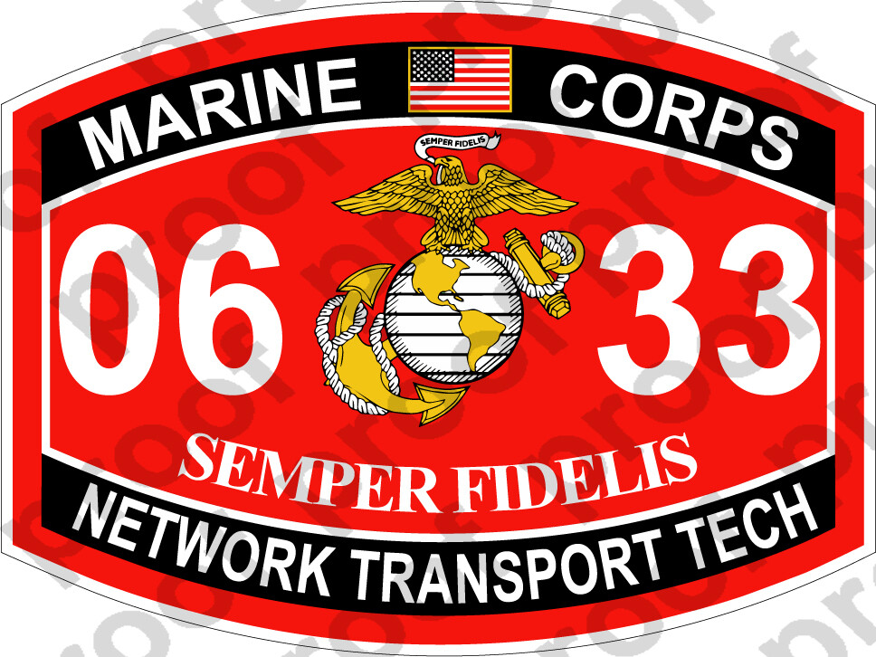 STICKER USMC MOS 0633 NETWORK TRANSPORT TECH ooo USMC Lisc No 20187 | eBay