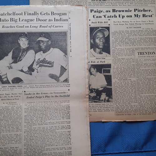 Satchel Paige Joins Major Leagues 1948 Rookie Cleveland 1951 St Louis ...