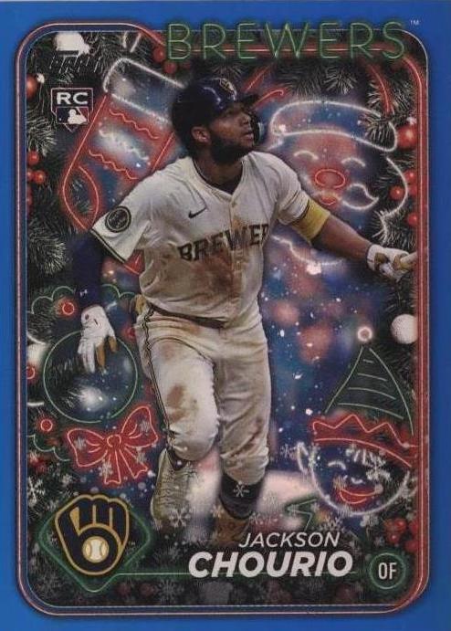 2024 Topps Holiday - Jackson Chourio #H119 Blue Metallic Glitter (RC ...