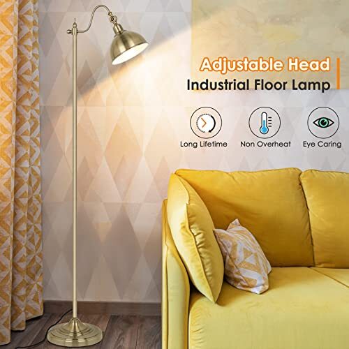 Industrial Floor Lamp,63 Inch LED Floor Lamp Vintage with 11W LED Bulb ...
