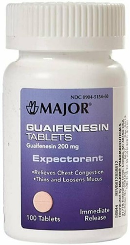 Major Guaifenesin 200mg Expectorant Chest Congestion Fast Relief ...