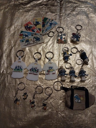 VINTAGE LOT OF 16 SMURF SMURFETTE KEYCHAINS KEY CHAIN KEYCHAIN | eBay