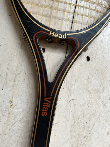 Vintage HEAD AMF GUILLERMO VILAS Wooden Tennis Racket Leather Grip Good ...