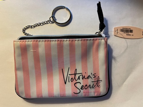 Victoria's Secret Pink White Key Chain Cosmetic Bag/ Coin Purse Small 6 ...