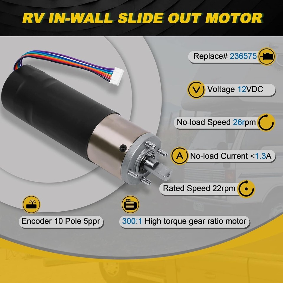 236575, RV in-Wall Slide-Out Motor Compatible with Lippert Schwintek in ...