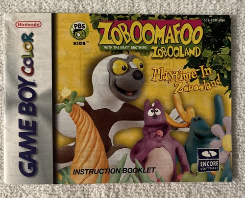 Zoboomafoo Playtime in Zobooland Game Boy Color *Manual Only* 🔥 | eBay