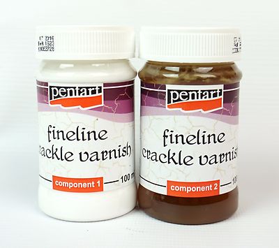Pentart Crackle Medium Fineline for small cracks Two-Components 2x100ml ...