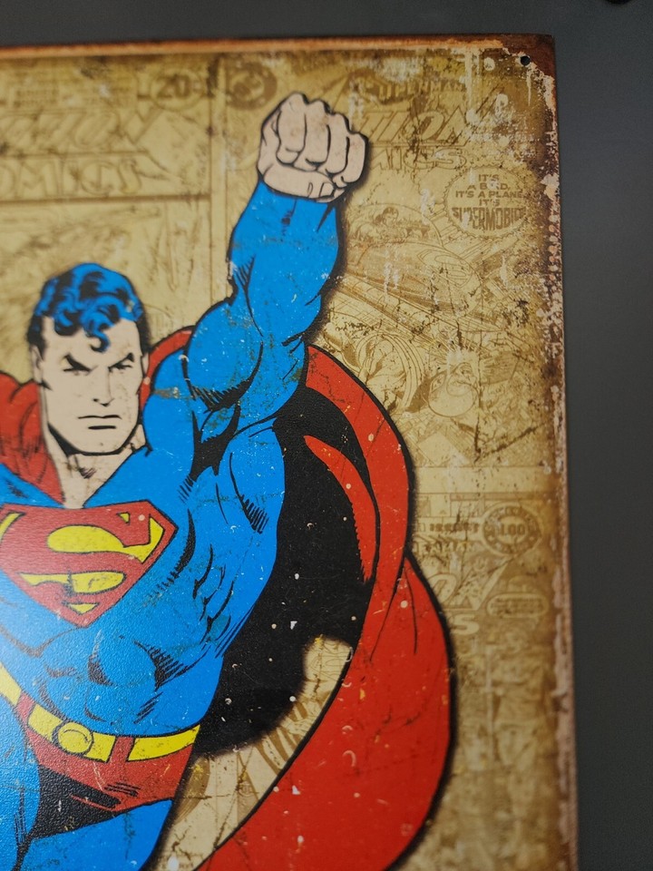 Vintage Style Superman Tin Metal Sign DC Comics Comic Book Hero ...
