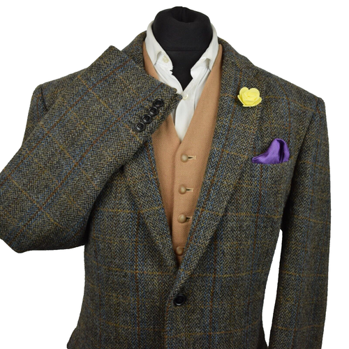 Harris Tweed Tailored Country Checked Blazer Jacket 48L #356 IMMACULATE ...