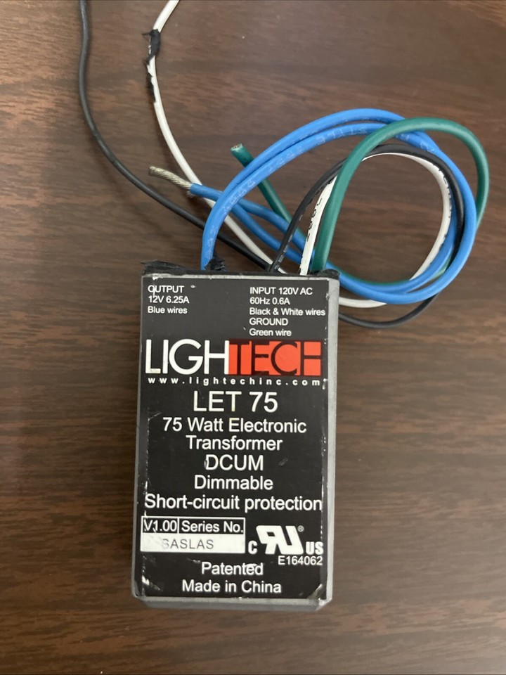 LIGHTECH LET 75 ELECTRONIC TRANSFORMER 120v DIMMABLE | eBay