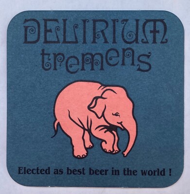 DELIRIUM TREMENS PINK ELEPHANT BELGIUM 3.5 INCH SQUARE BEER COASTER | eBay