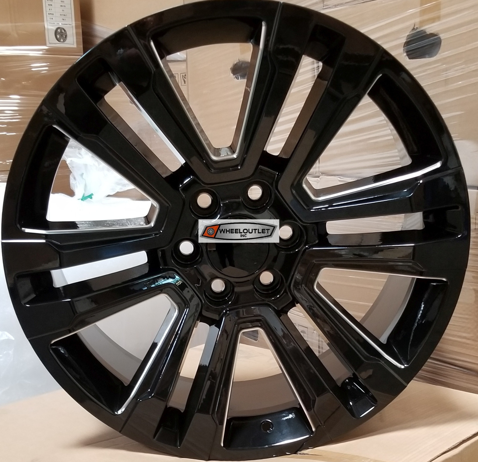 26 GMC Replica Rims Black Milled Wheels Fit Tahoe Sierra Yukon ...