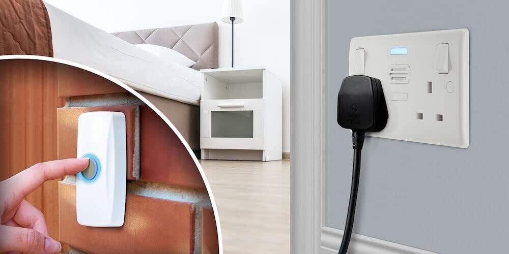 Wireless Door Bell Plug Socket Chime Power 2 | Grelly UK