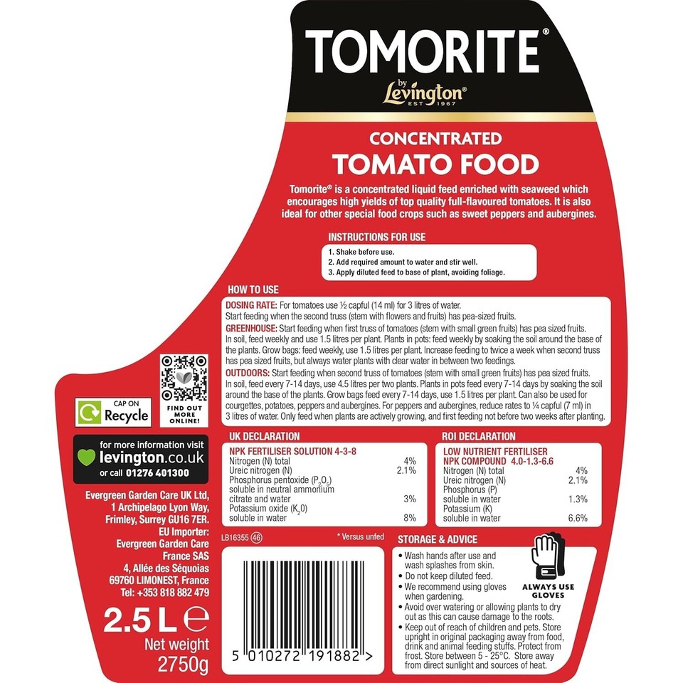 Levington Tomorite Liquid Concentrate Tomato Plants Feed Food | eBay UK