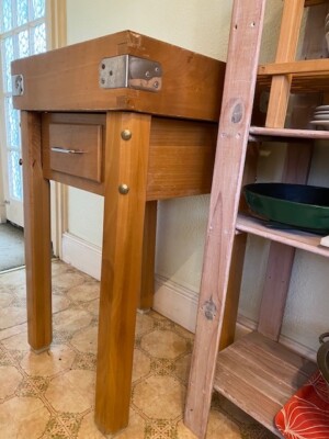 free standing butchers wooden chopping block with drawer | eBay UK