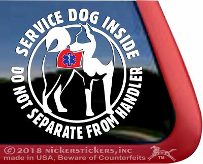 Service Dog Inside Akita Dog Vinyl Window Decal | eBay