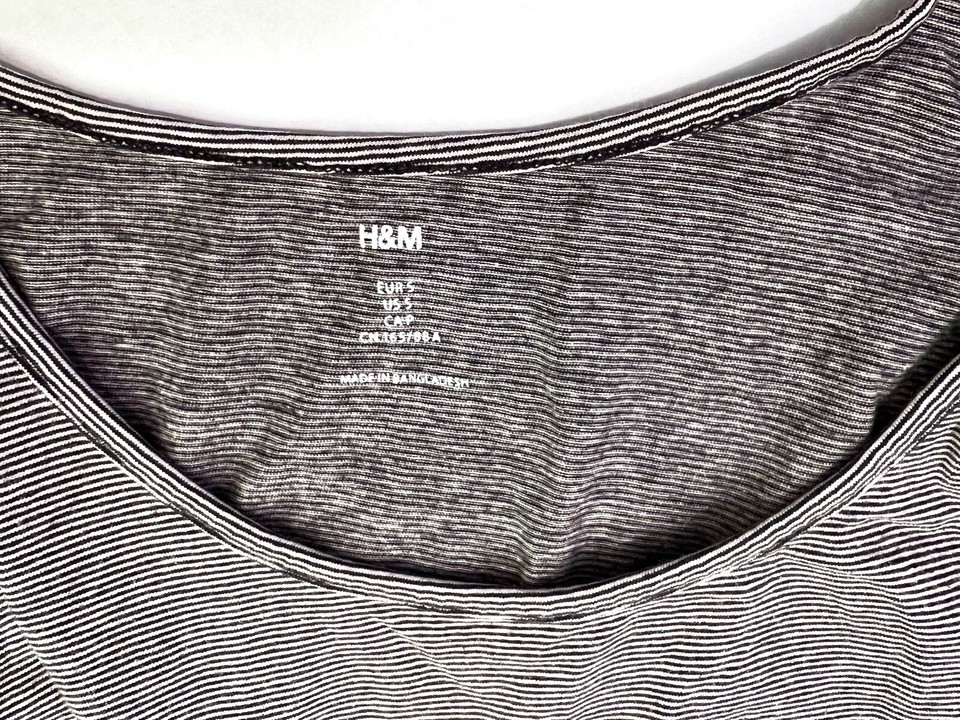 H & M Women’s Long Tank Top, Micro Stripe Black, Size Small | eBay