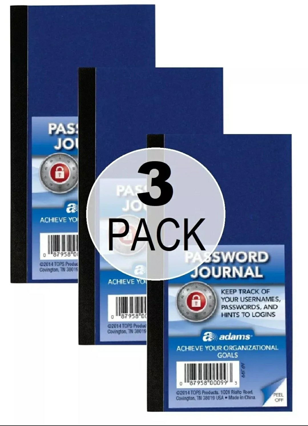 ADAMS Password Journal username computer login Pocket Size Alphabetical ...