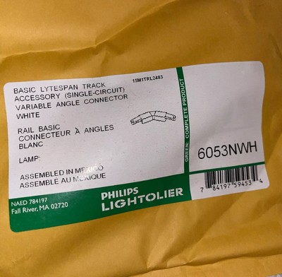 Philips Lightolier Lytespan Variable Angle Track Connector 6053NWH ...