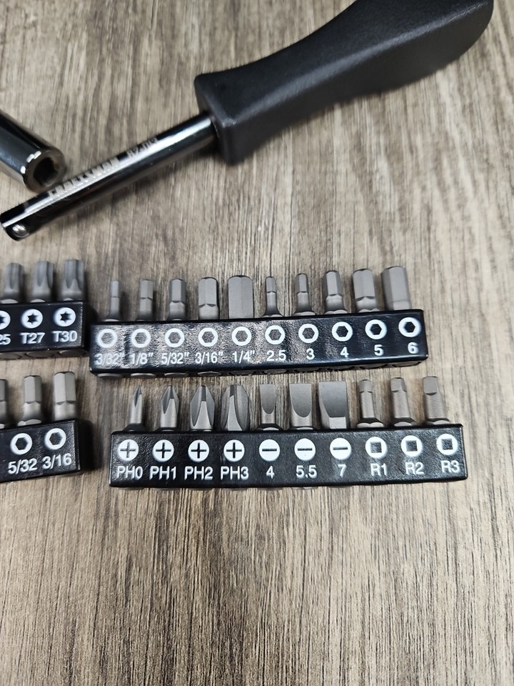 Craftsman Overdrive 1/4" Bit Screw Driver Set Gunmetal 42 Piece 82-013 ...