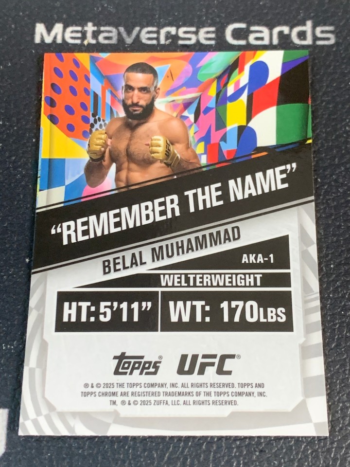 2025 Topps Chrome UFC Belal Muhammad AKA "Remember The Name" Green 60/ ...