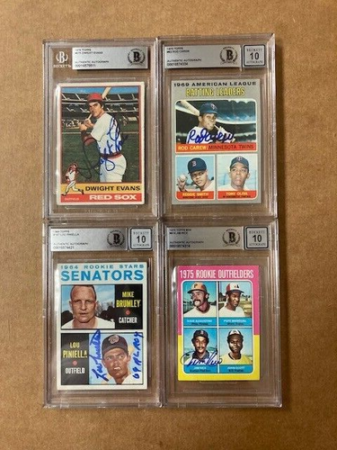 Jim Rice Signed 1975 Topps Rookie BAS Auto Grade 10(Auction for 1 Card ...