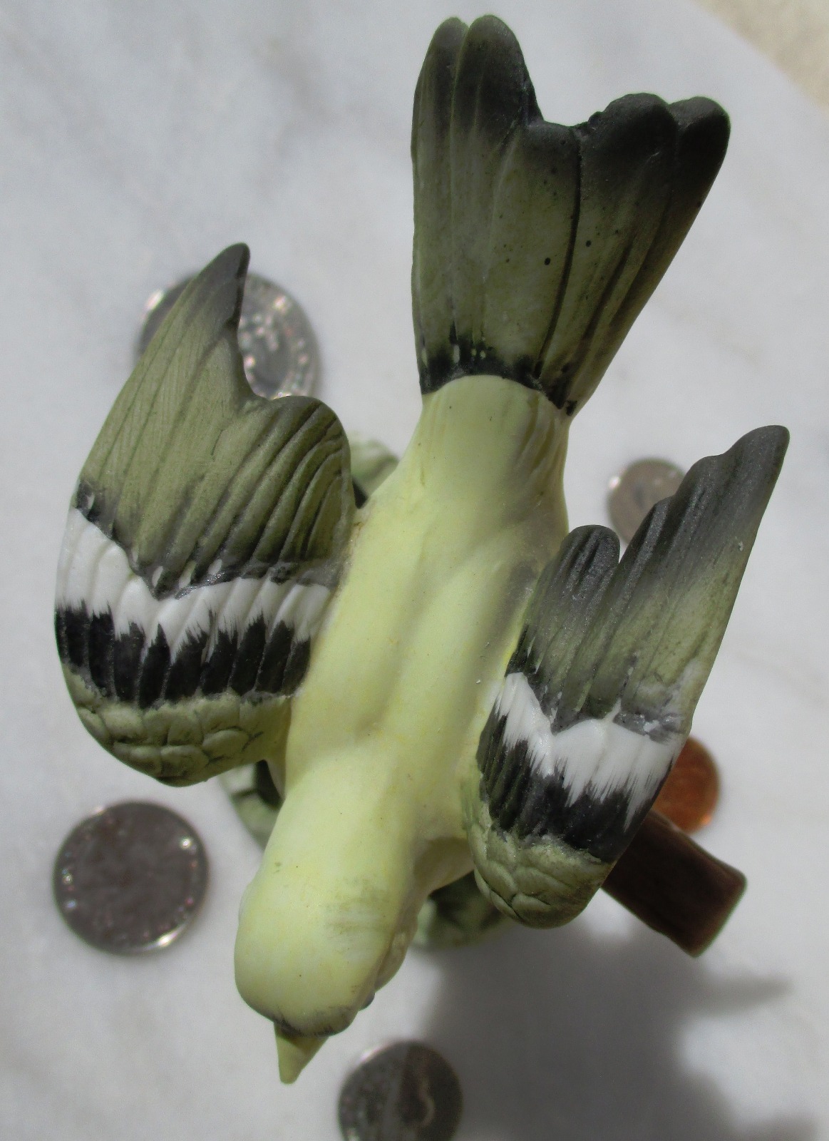 ARDCO Dallas Fine Quality Porcelain bird figurine perched on rake ...