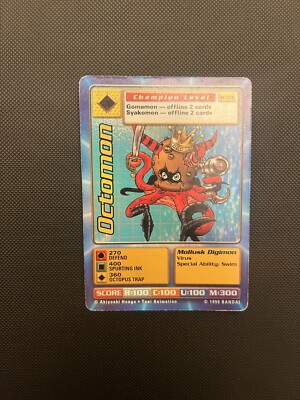Digimon Card OCTOMON St-37S Digi-Battle Champion Level Holo Bandai 1999 ...